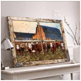 Cattle Ranch Custom Canvas For Farmhouse Wall Art Decor