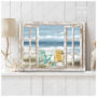 Window Canvas Print Top 03 Beautiful Beach Through Window With Relaxing ...
