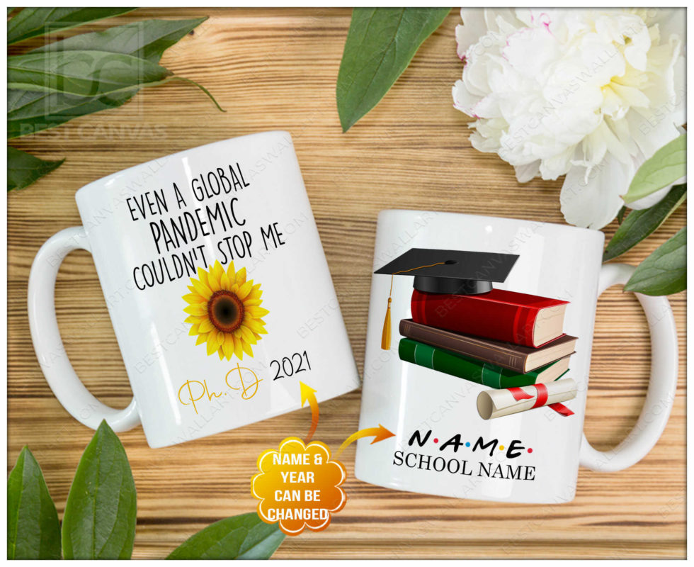 White Mug Best Graduation Gifts For Her/ Him I Got PhD During Pandemic ...