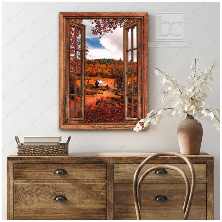 Top 03 Gorgeous Autumn Landscape Through Window Wrapped Or Framed ...