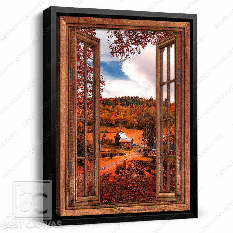 Top 03 Gorgeous Autumn Landscape Through Window Wrapped Or Framed ...