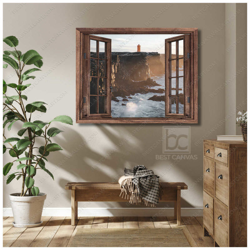 Window Canvas Prints Beautiful Light House On Mountain By The Sea ...