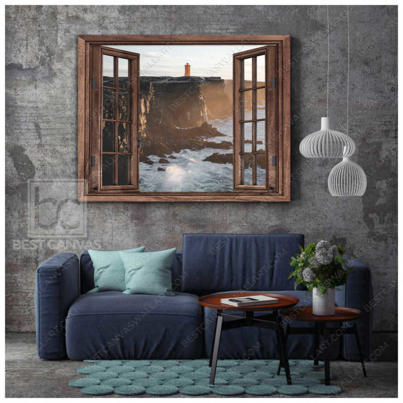 Window Canvas Prints Beautiful Light House On Mountain By The Sea ...