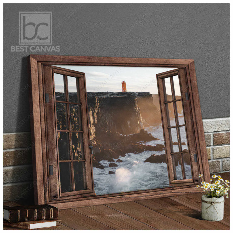 Window Canvas Prints Beautiful Light House On Mountain By The Sea ...