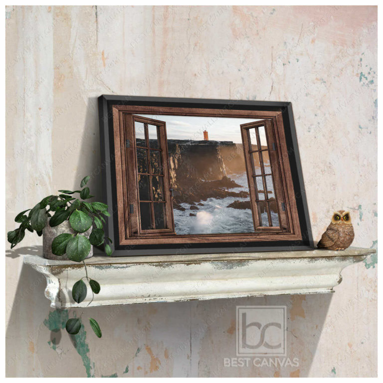 Window Canvas Prints Beautiful Light House On Mountain By The Sea ...