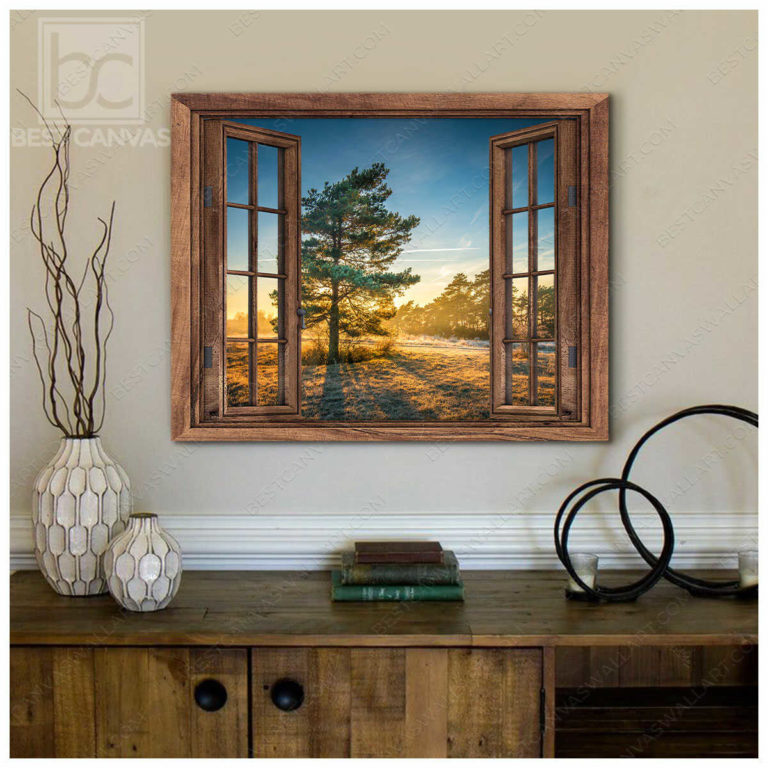 Top 03 Gorgeous Morning Breathtaking View Tree Canvas With Beautiful ...
