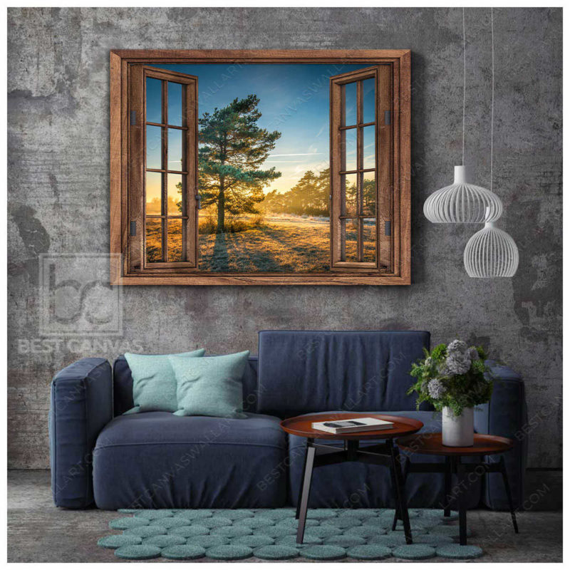 Top 03 Gorgeous Morning Breathtaking View Tree Canvas With Beautiful ...