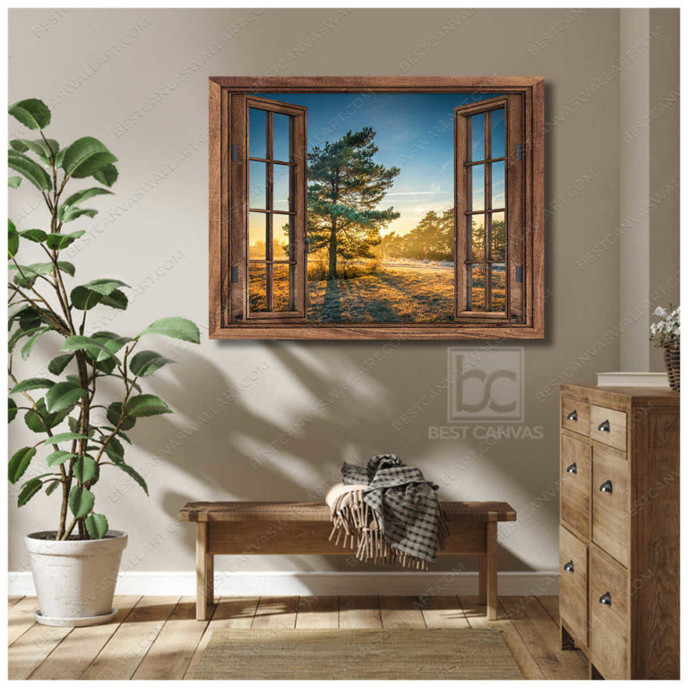 Top 03 Gorgeous Morning Breathtaking View Tree Canvas With Beautiful ...