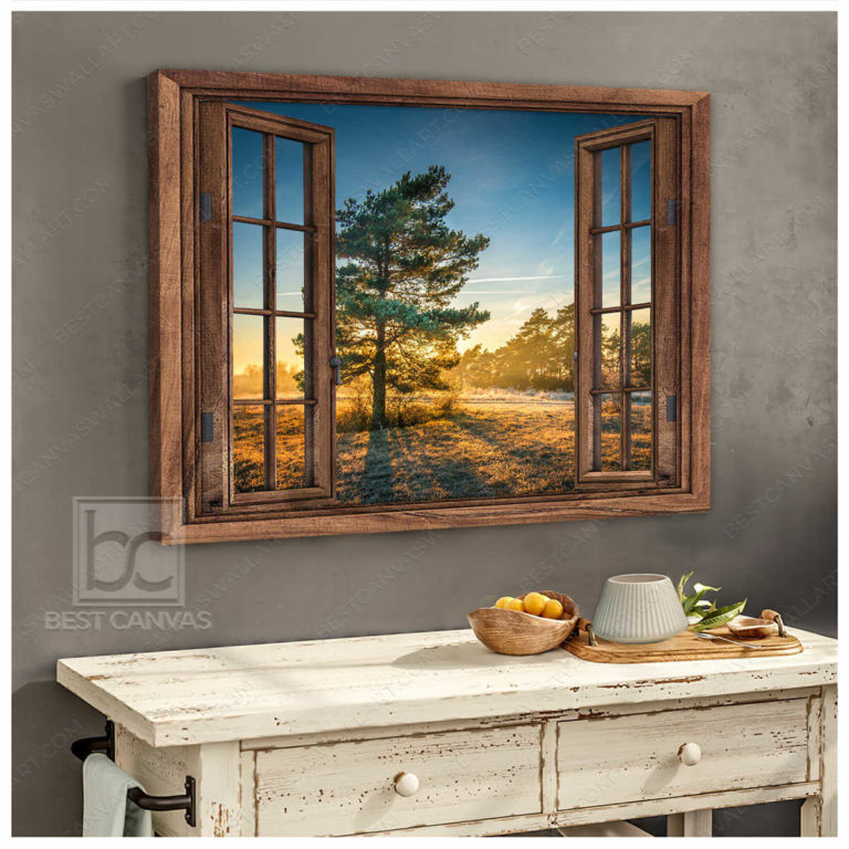 Top 03 Gorgeous Morning Breathtaking View Tree Canvas With Beautiful ...