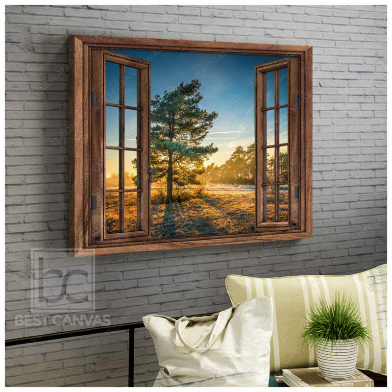 Top 03 Gorgeous Morning Breathtaking View Tree Canvas With Beautiful ...