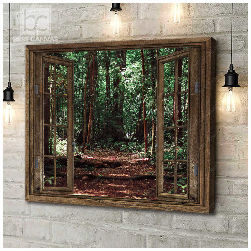Into The Forest I Go Through Rustic Window Wrapped Or Framed Canvas ...