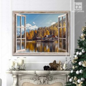 Window Canvas Prints Beautiful Light House On Mountain By The Sea ...