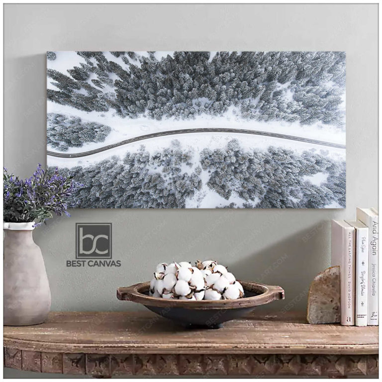 Forest In Winter Canvas Wall Art Above The Road Wrapped Or Framed ...