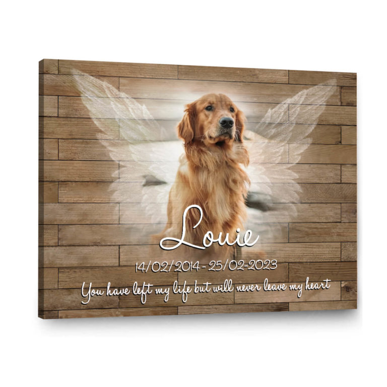 Personalized Dog Memorial Canvas, Gift For Loss Of Dog, Dog Loss Photo ...