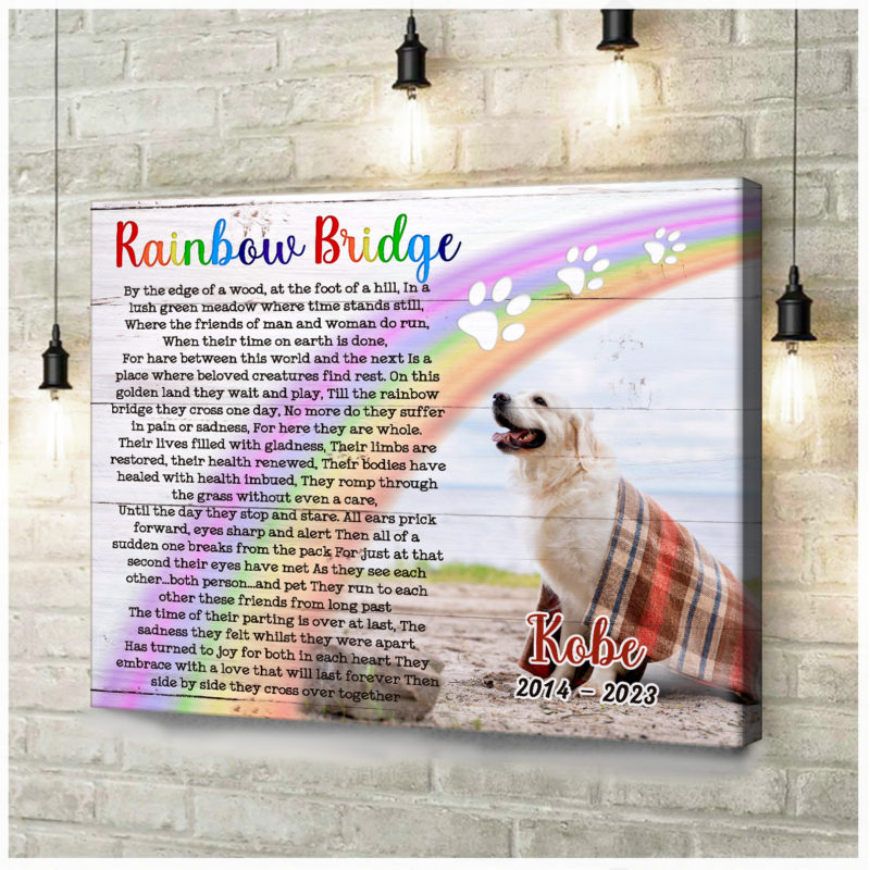 Rainbow Bridge Dog, Dog Memorial Gifts Personalized, Rainbow Bridge ...